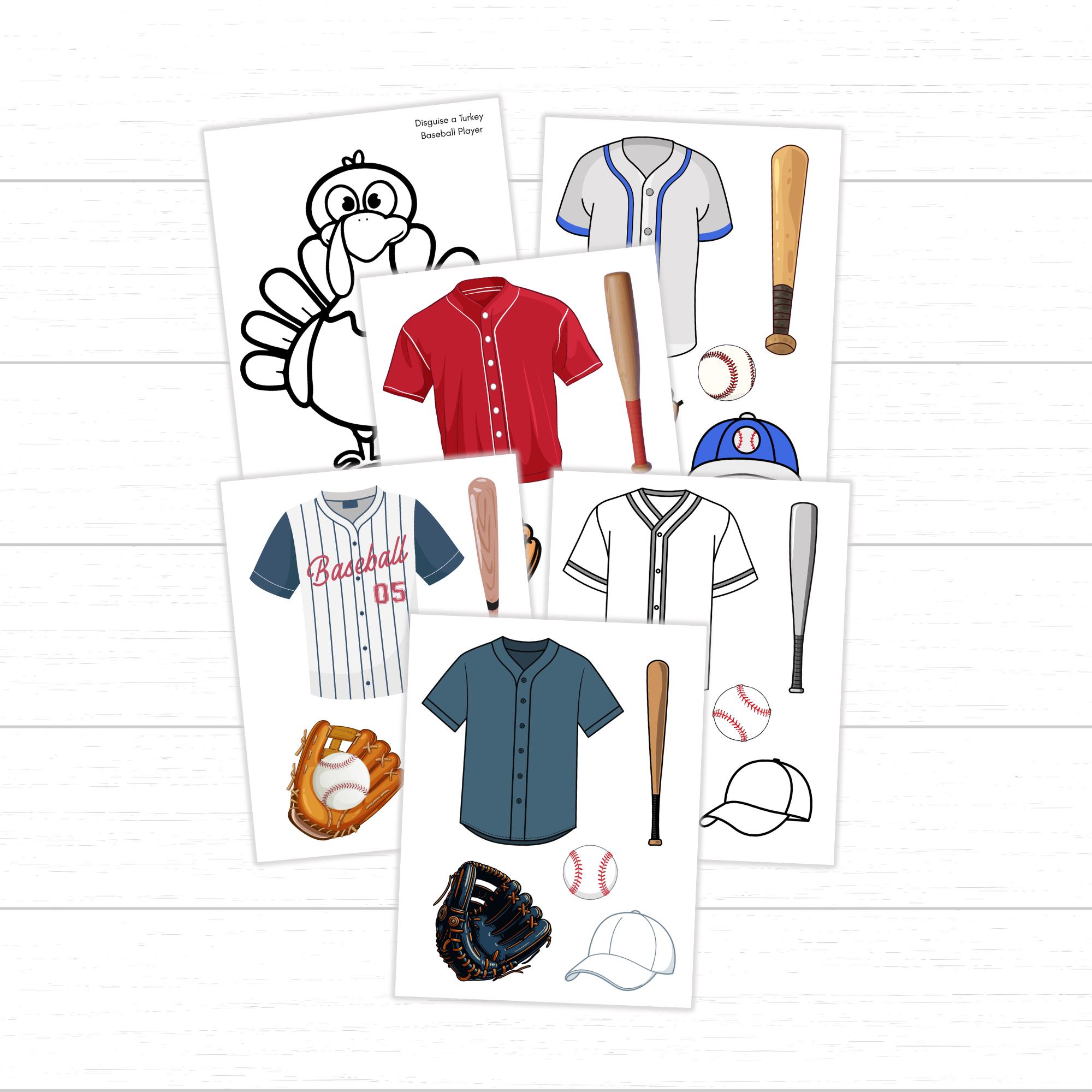 Disguise a Turkey Baseball Craft Printable, Thanksgiving Activity for ...