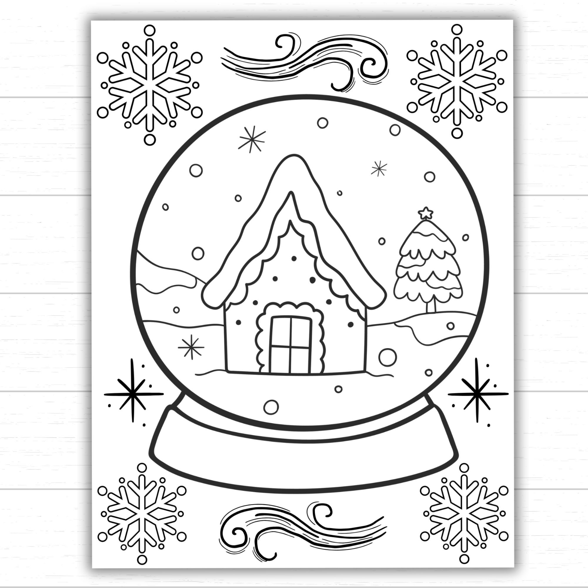 Snow Globe Coloring Pages, Winter Coloring Pages, Christmas Coloring ...