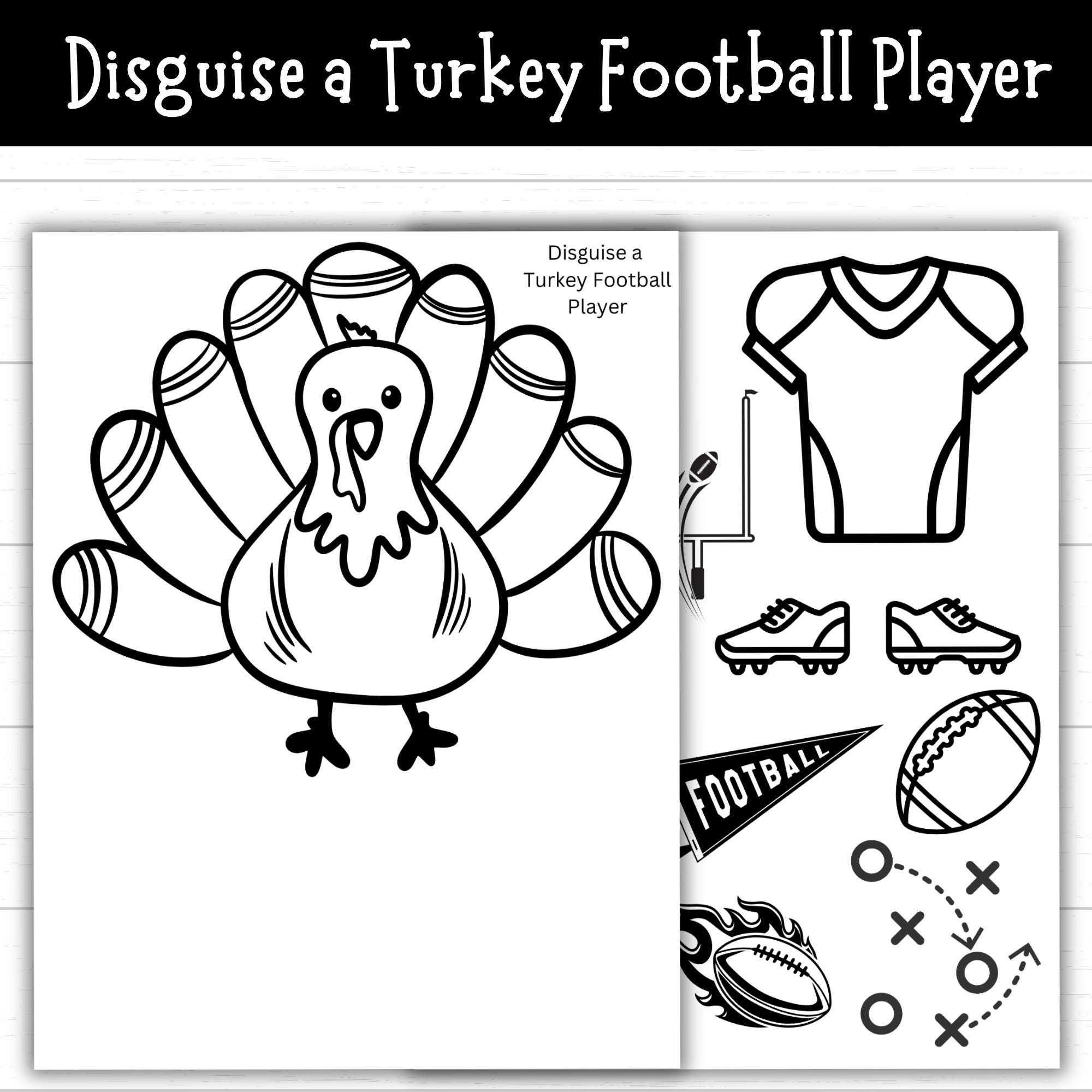 Disguise a Turkey Football Player, Football Turkey, Printable Football ...