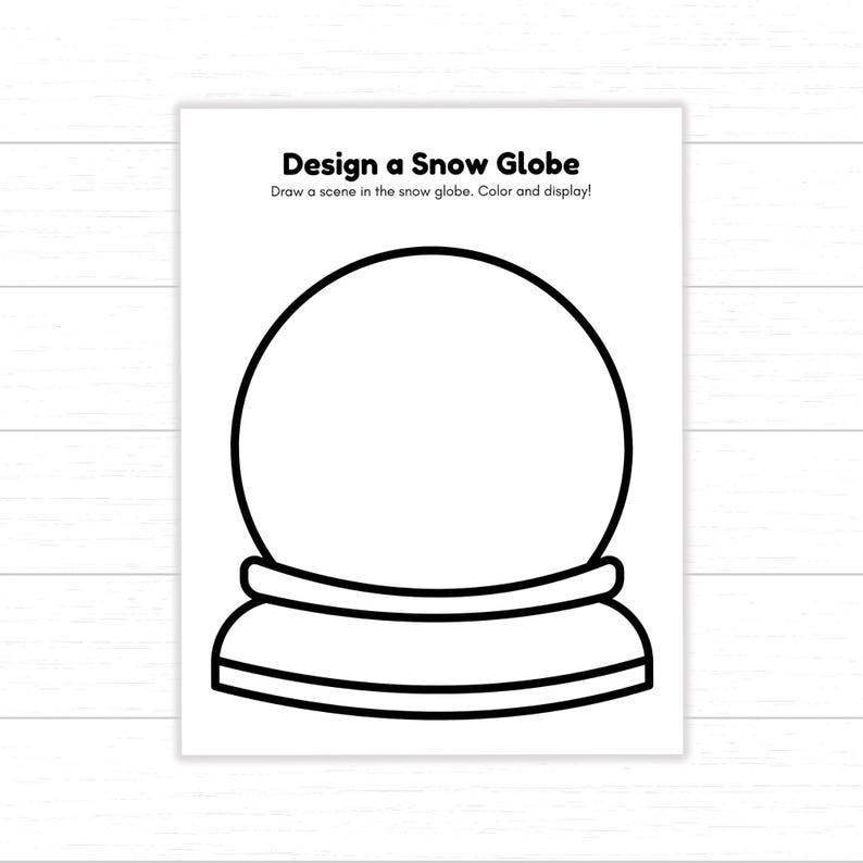 Snow Globe Craft Printable for Kids, Winter Activity, Christmas Snow ...
