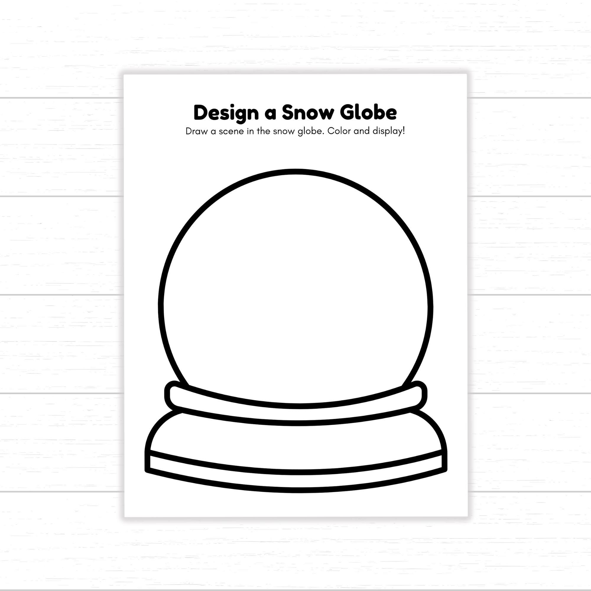 Snow Globe Craft Printable for Kids, Winter Activity, Christmas Snow ...