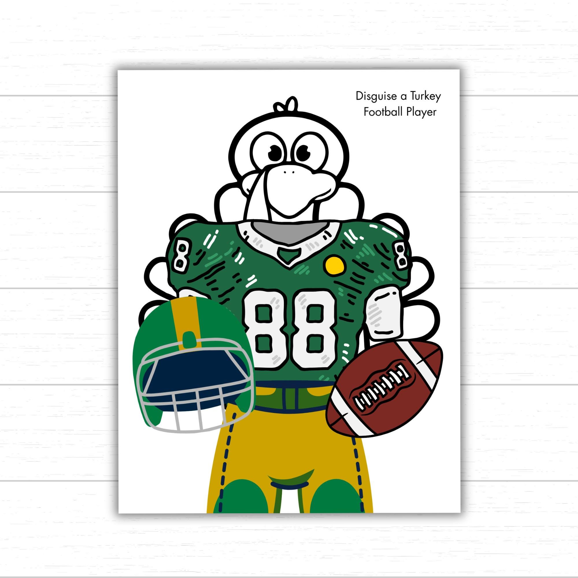Disguise a Turkey Football Player, Printable Turkey Disguise, Sports ...