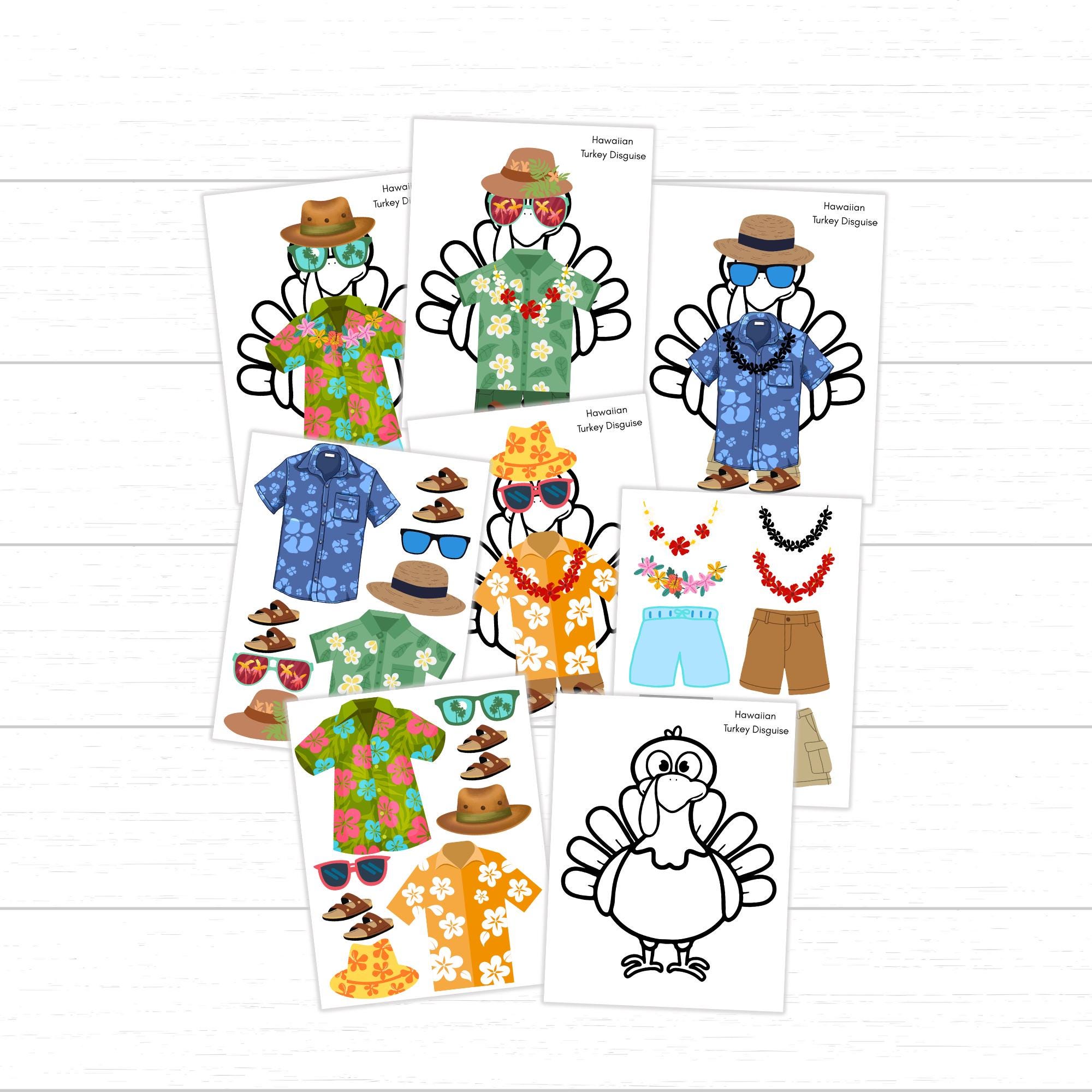 Printable Hawaiian Disguise a Turkey, Thanksgiving Turkey Printable ...