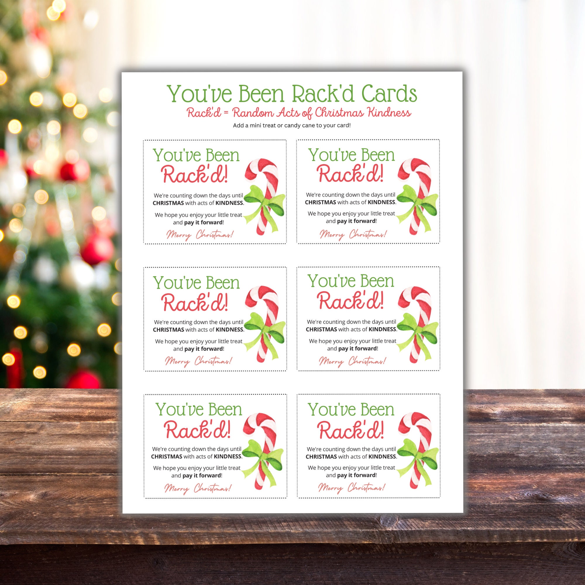 You've Been Rack'd Printable Cards, Random Acts of Christmas Kindness ...