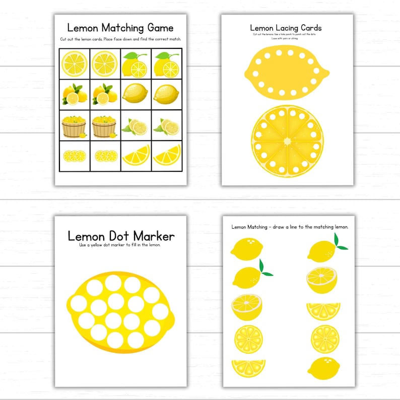 Lemon Activity Pack Printable, Fun Summer Worksheets & Games for Kids ...