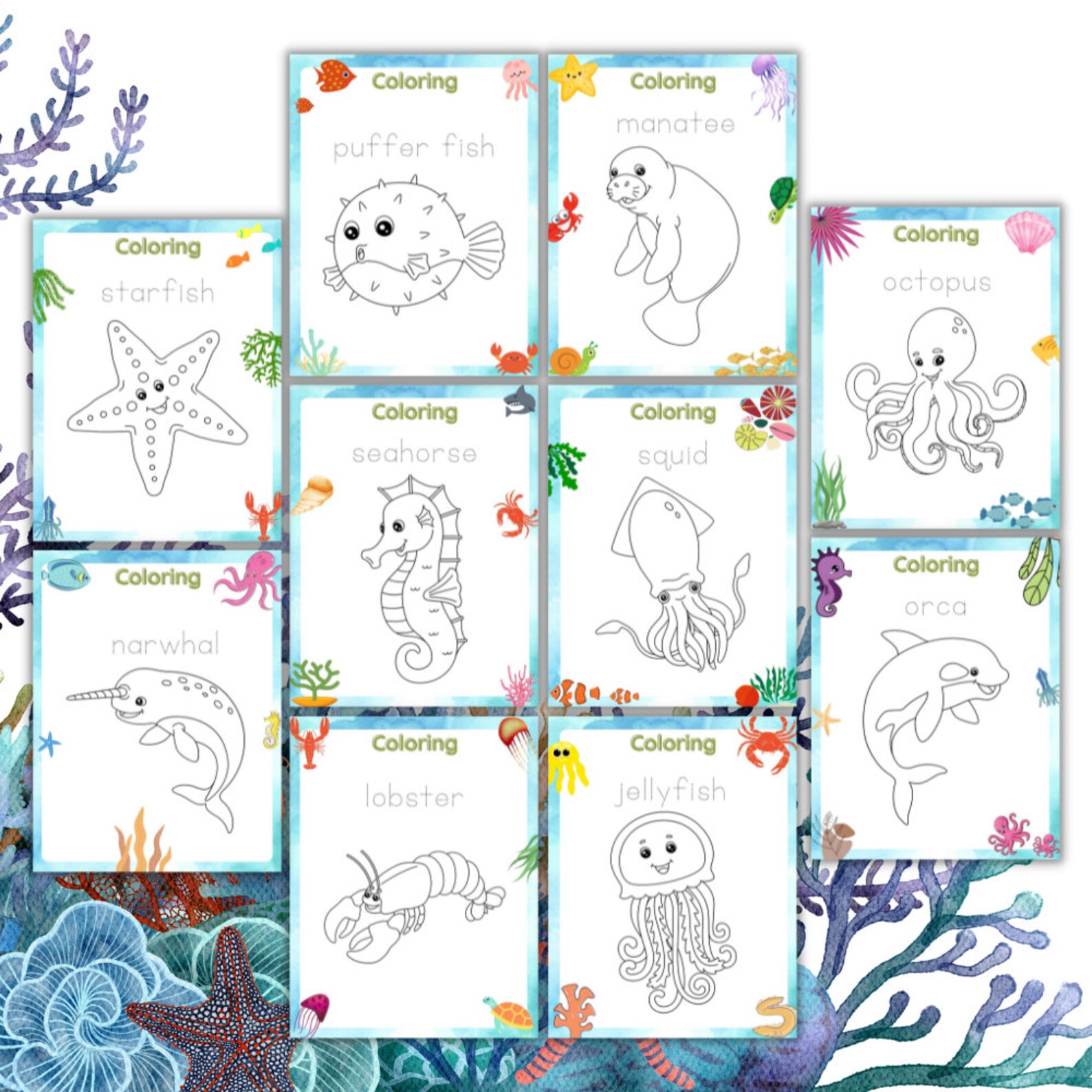 Under the Sea Preschool Activity Pack, Ocean Themed Printables, Sea ...