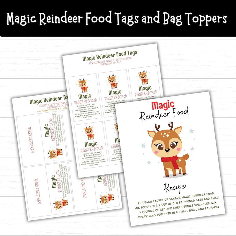Reindeer Food Tag - Etsy