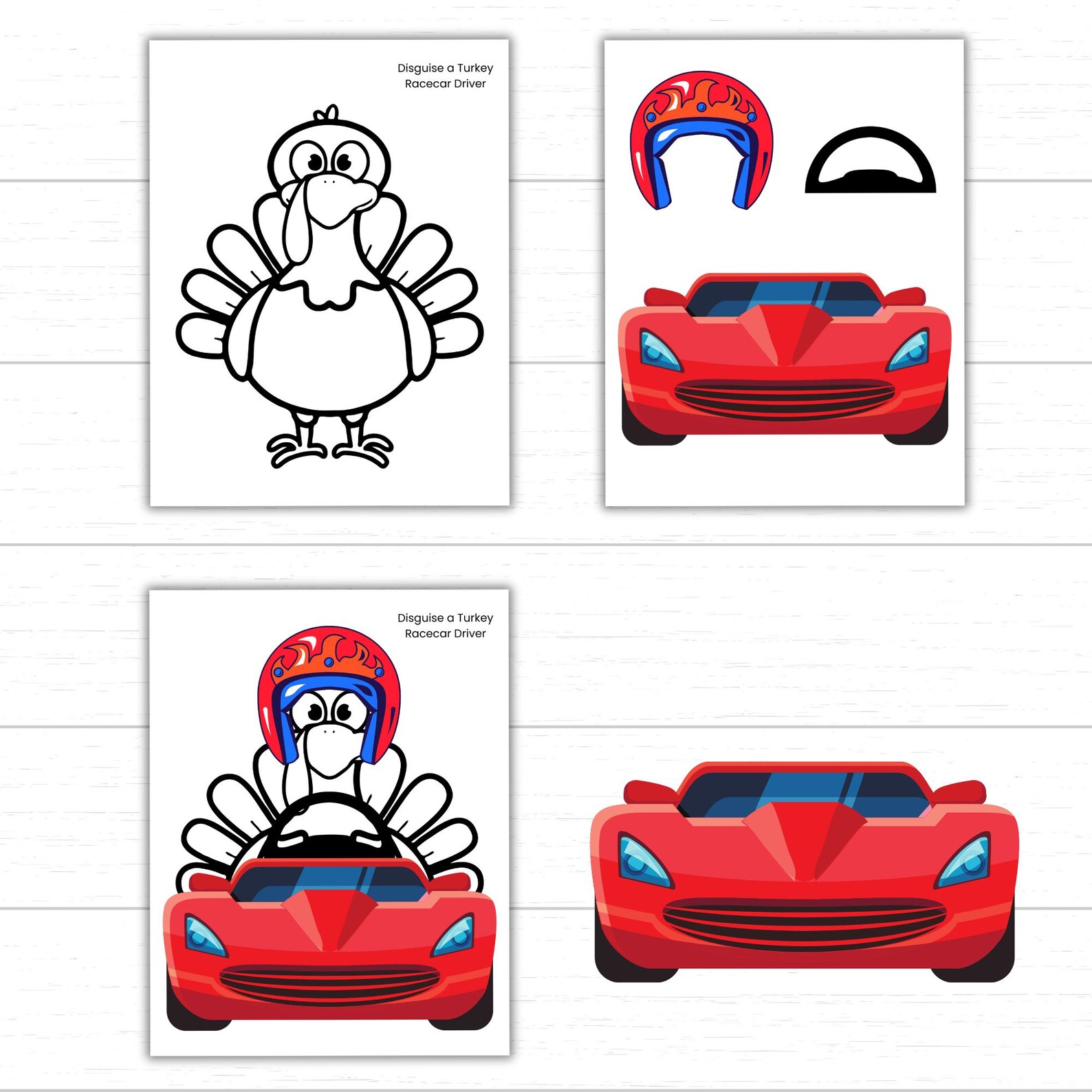 Disguise a Turkey Racecar Driver, Racecar Turkey, Printable Turkey ...