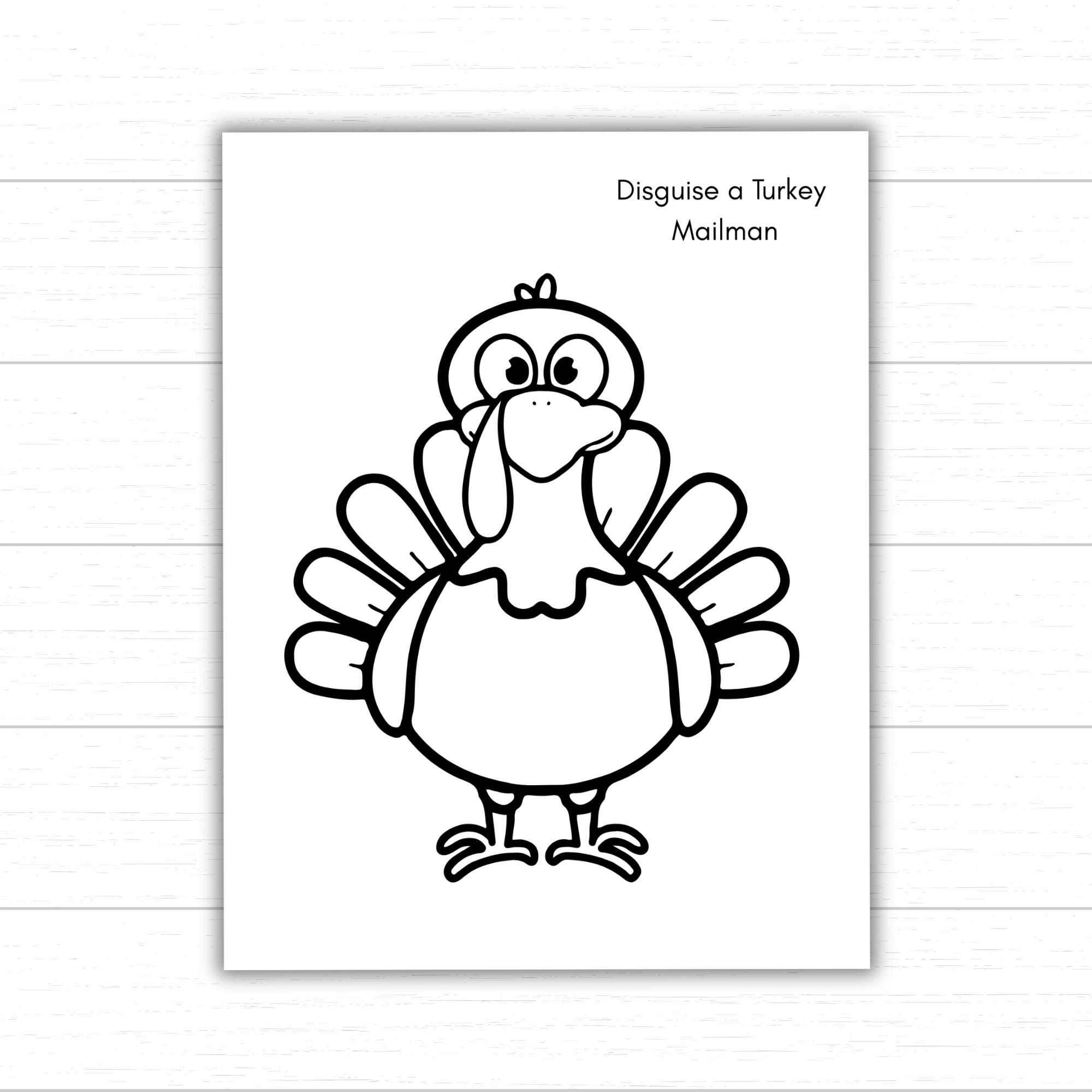 Disguise a Turkey Mailman, Mail Carrier, Printable Disguise a Turkey ...