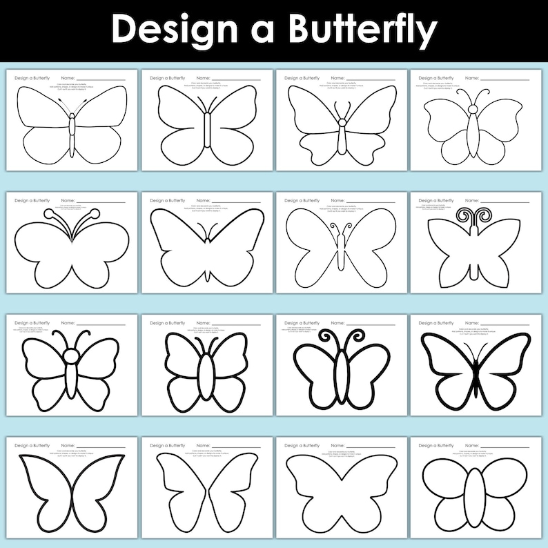Design a Butterfly Printable for Kids, 16 Butterfly Templates Coloring ...