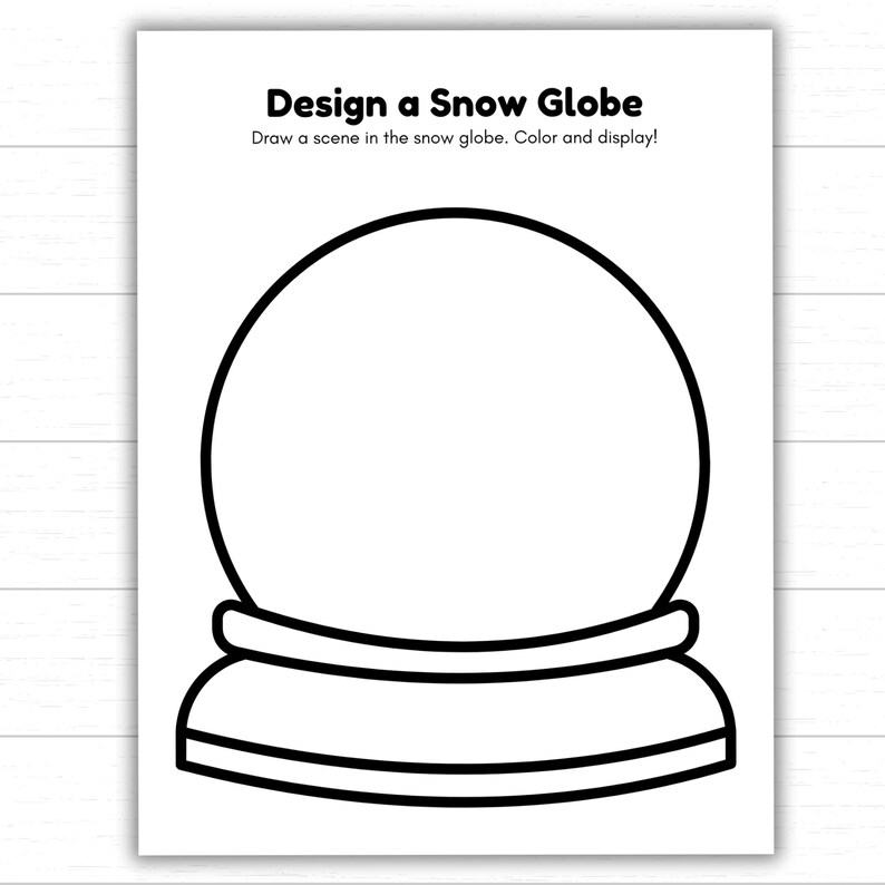 Snow Globe Craft Printable for Kids, Winter Activity, Christmas Snow ...