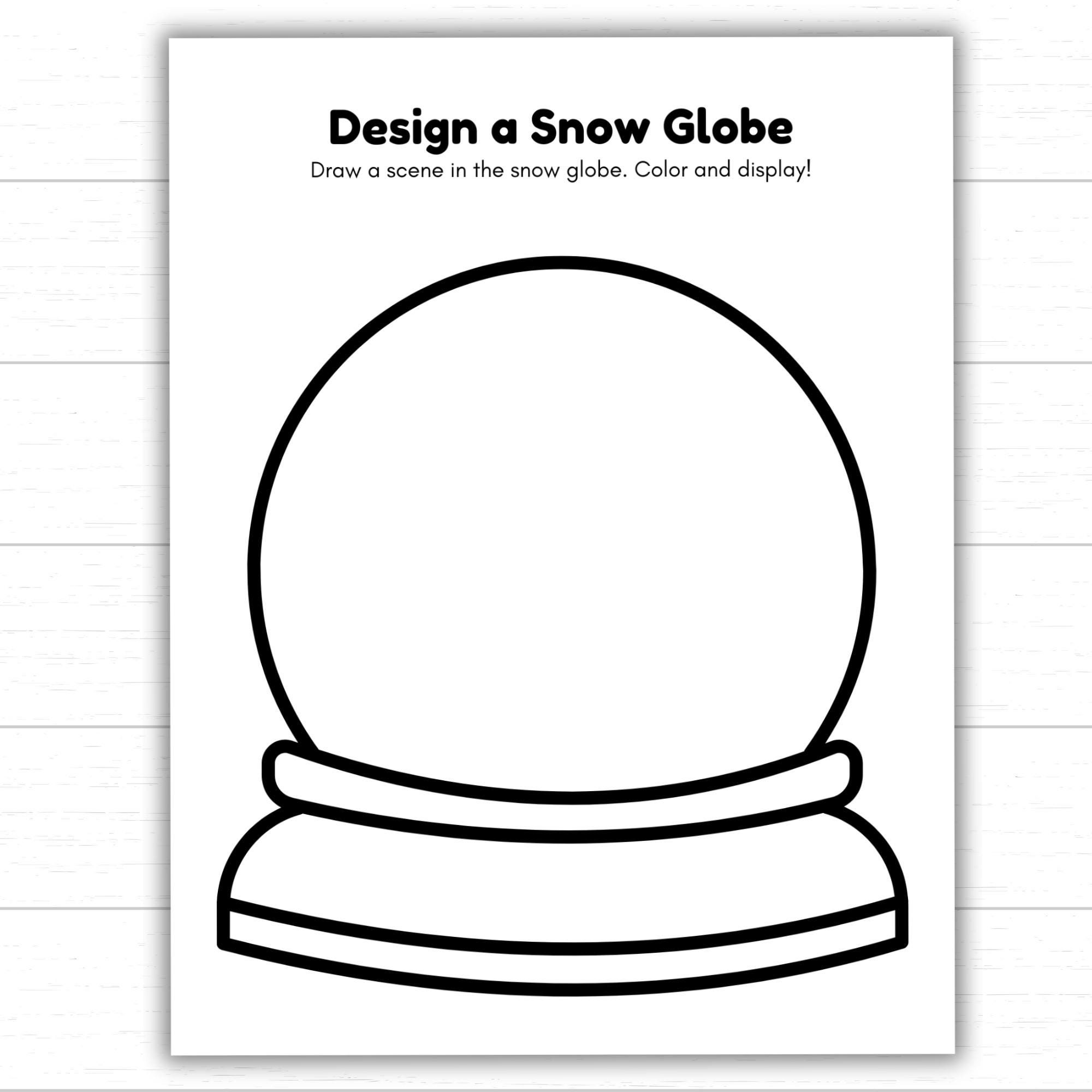 Snow Globe Craft Printable for Kids, Winter Activity, Christmas Snow ...