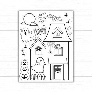 Haunted House Coloring Pages, Halloween Coloring Pages, Spooky Coloring ...