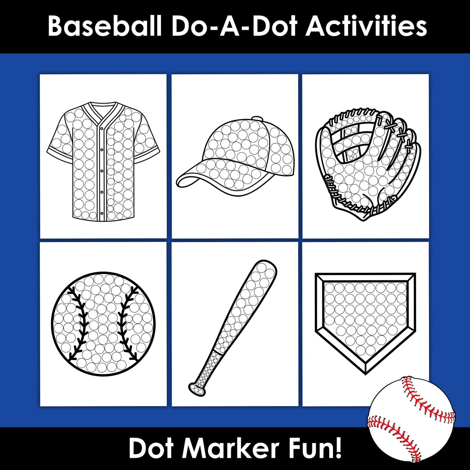 Baseball Dot Marker Activity Pack for Kids | Do A Dot Printable ...