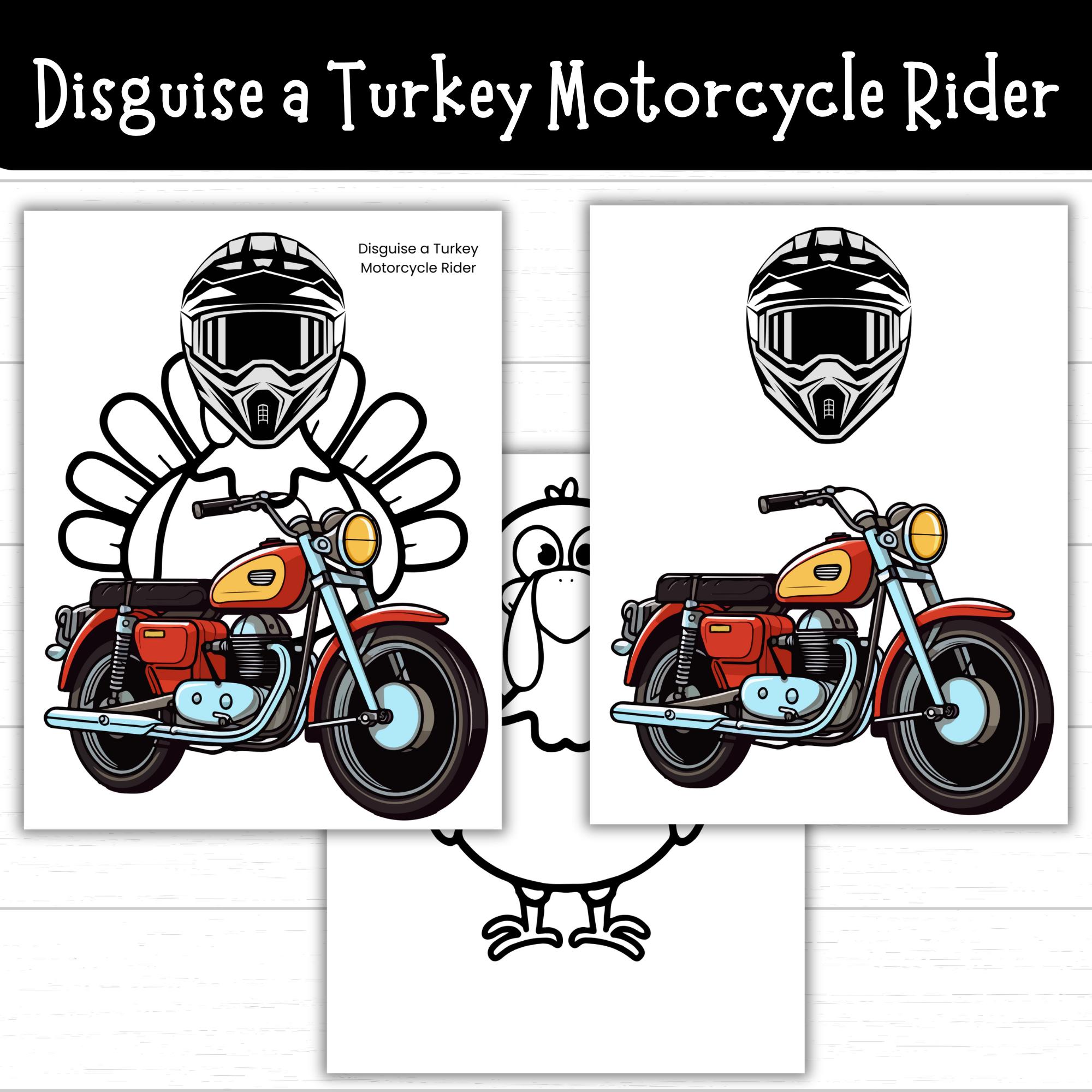 Disguise a Turkey Motorcycle Rider, Motorcycle Turkey, Printable Outfit ...