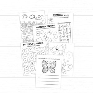 Butterfly Activity Pack Printable for Kids, Butterfly Craft, Coloring ...