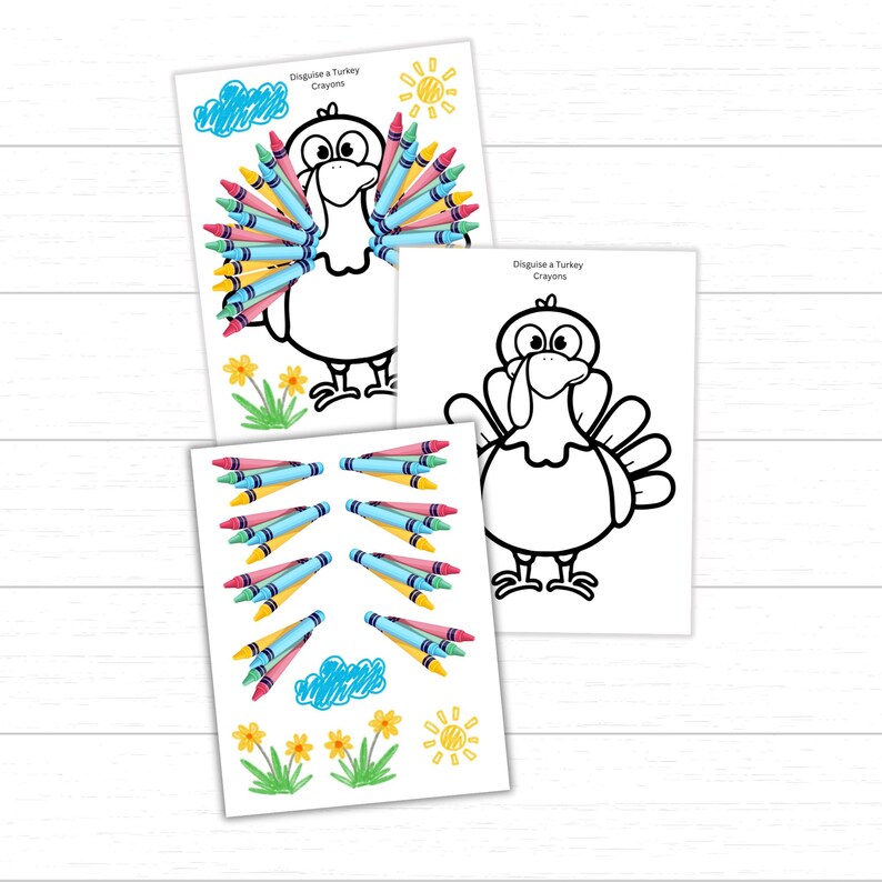 Printable Crayon Disguise a Turkey Craft, Art Themed Turkey in Disguise ...