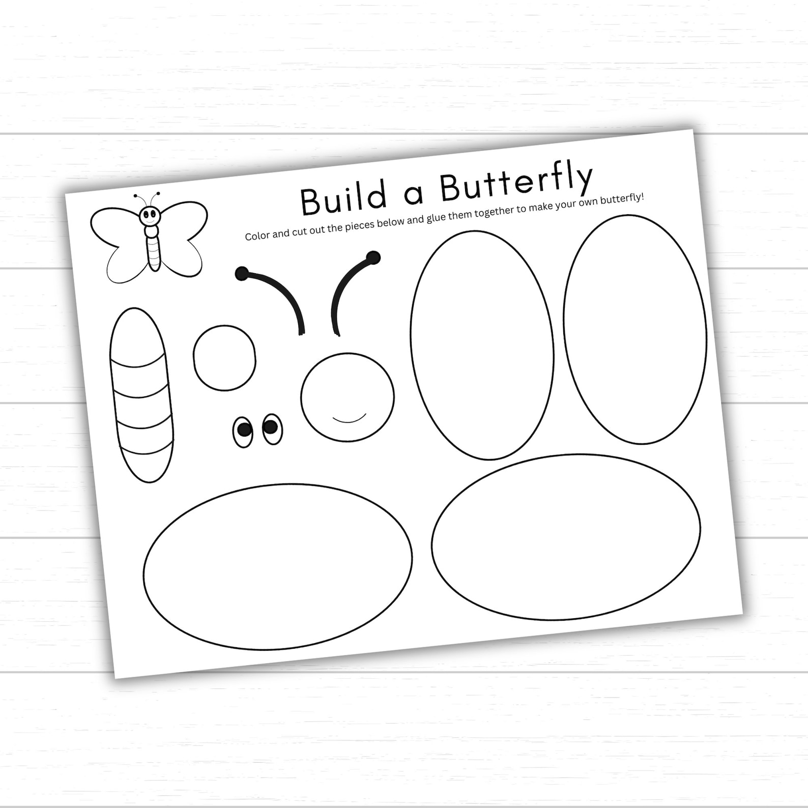 Build a Butterfly Printable, Butterfly Coloring Pages, Butterfly Cut ...