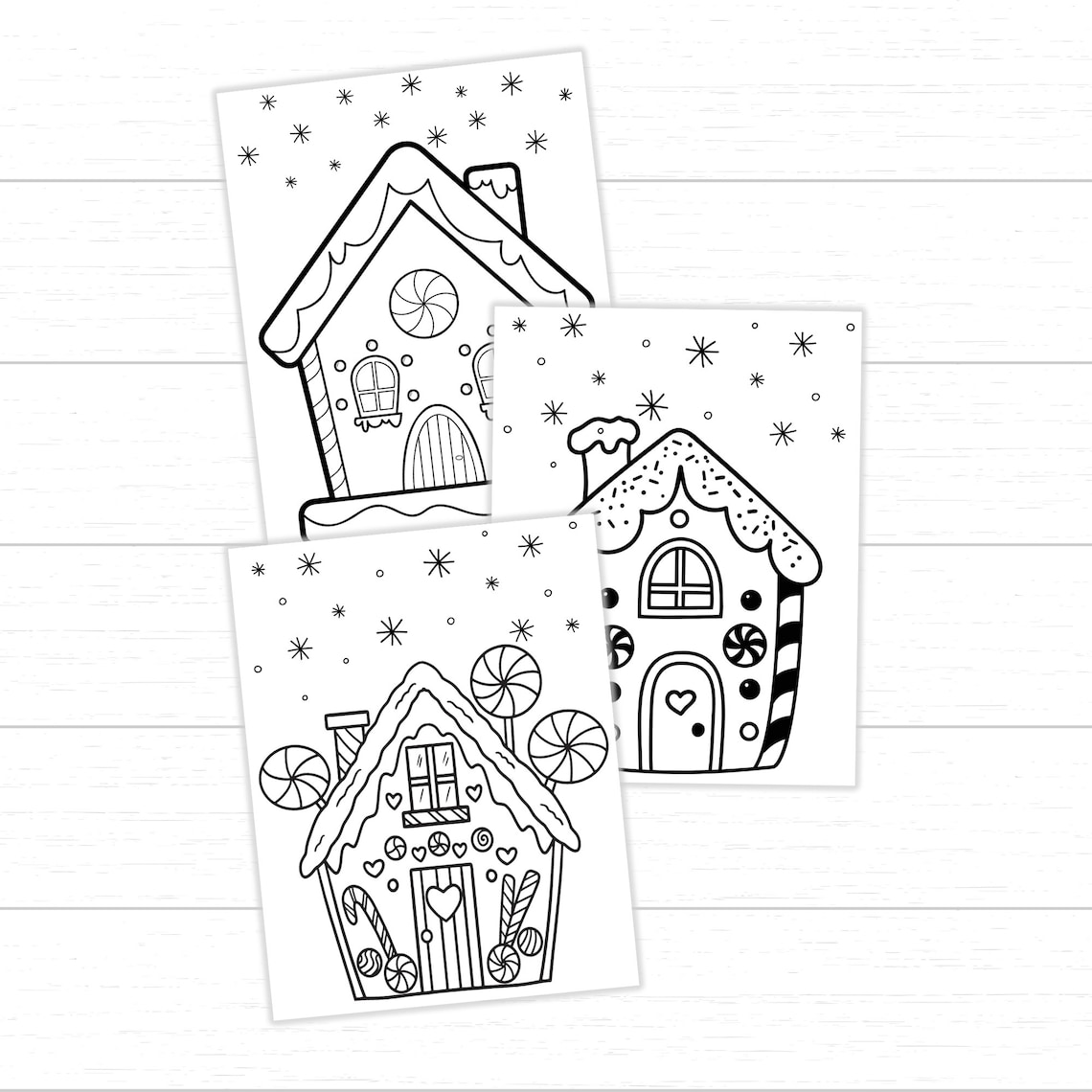 Gingerbread House Coloring Pages, Christmas Coloring Pages for Kids ...