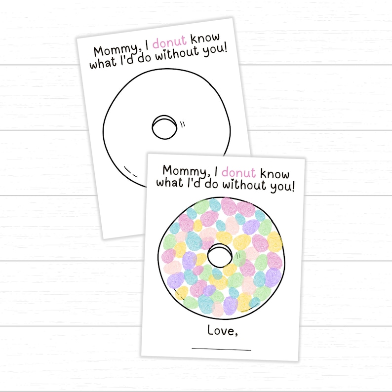 Mother's Day Donut Fingerprint Art, I Donut Know What I'd Do Without ...