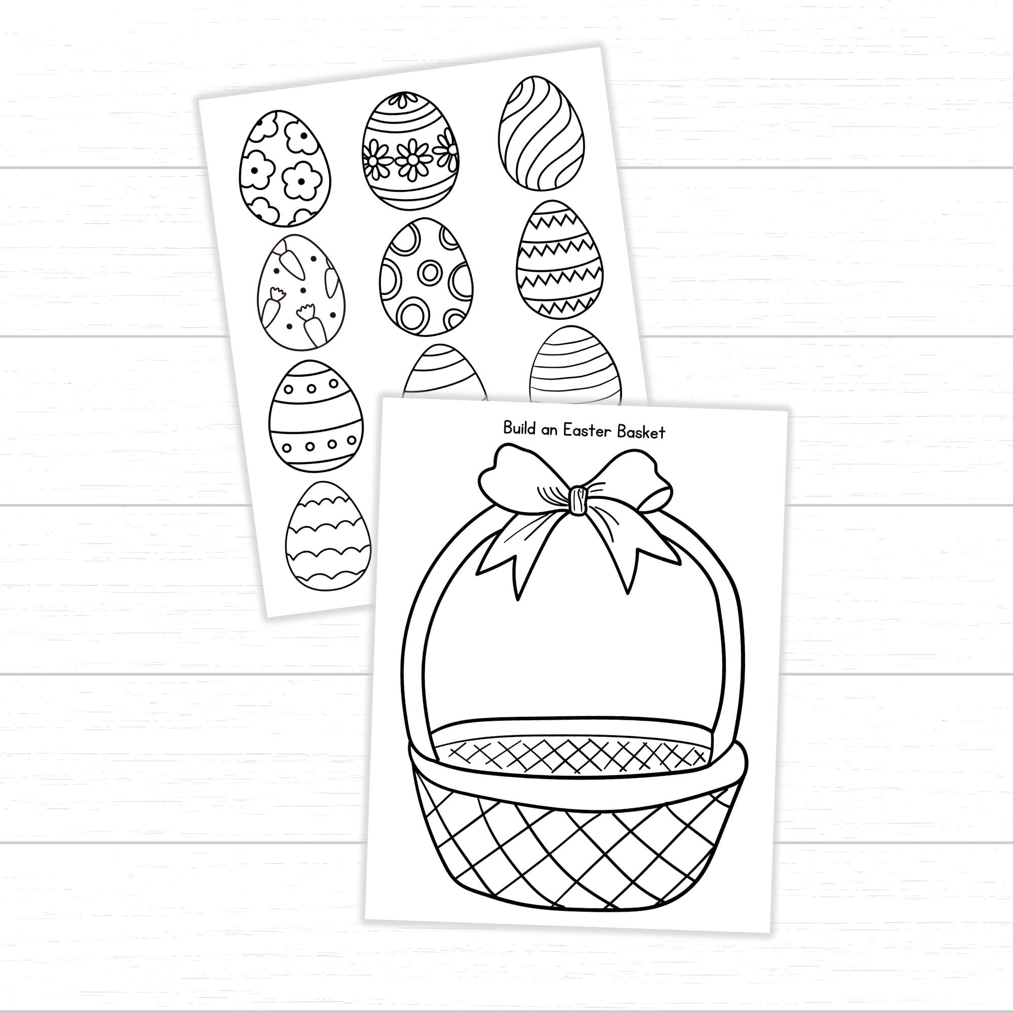 Build an Easter Basket Printable, Printable Easter Basket Coloring Page ...