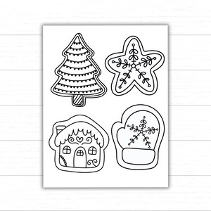 Christmas Cookie Coloring Pages, Holiday Cookie Coloring Sheets ...
