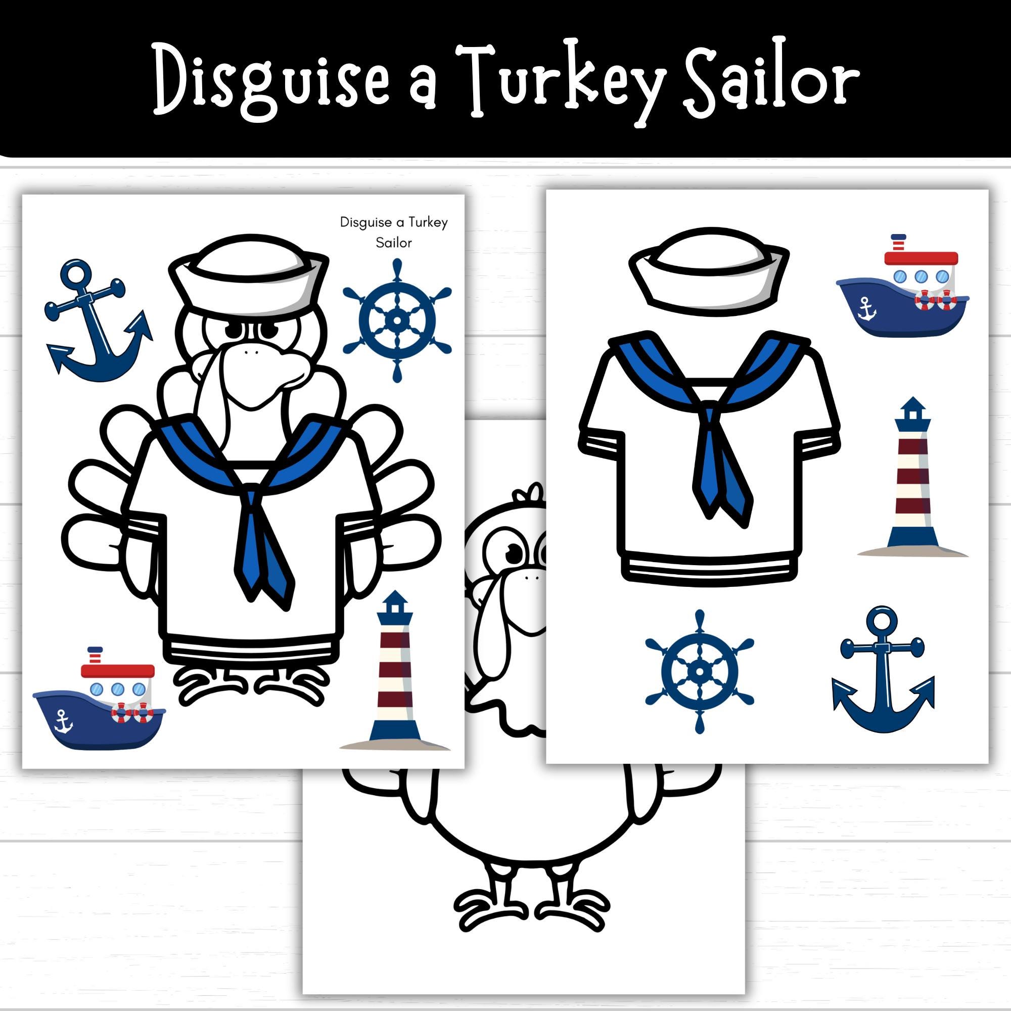 Disguise a Turkey Sailor, Turkey Disguise Project, Thanksgiving ...