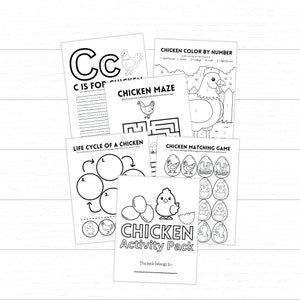 Chicken Activity Pack, Chicken Unit, Chicken Worksheets for Kids, Cute ...