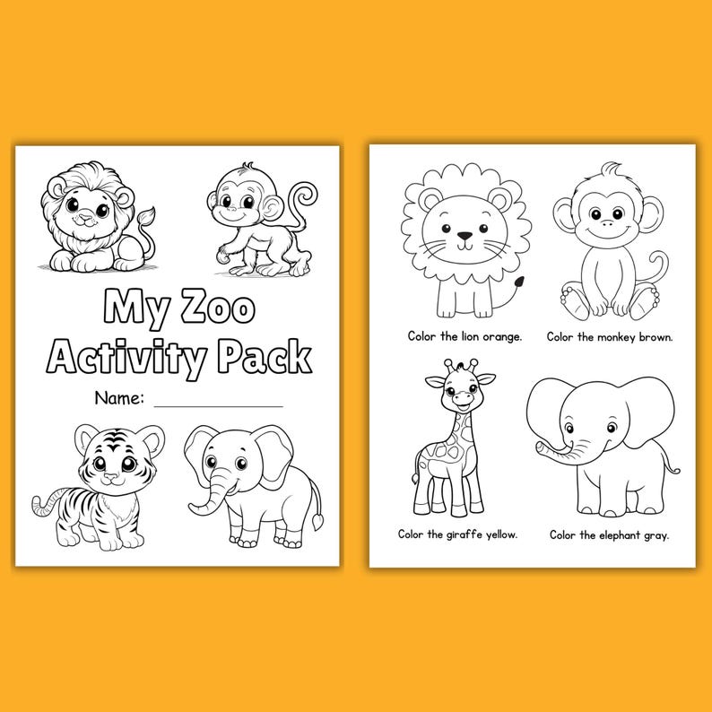 Zoo Activity Pack Printable for Preschool and Kindergarten, Printable ...