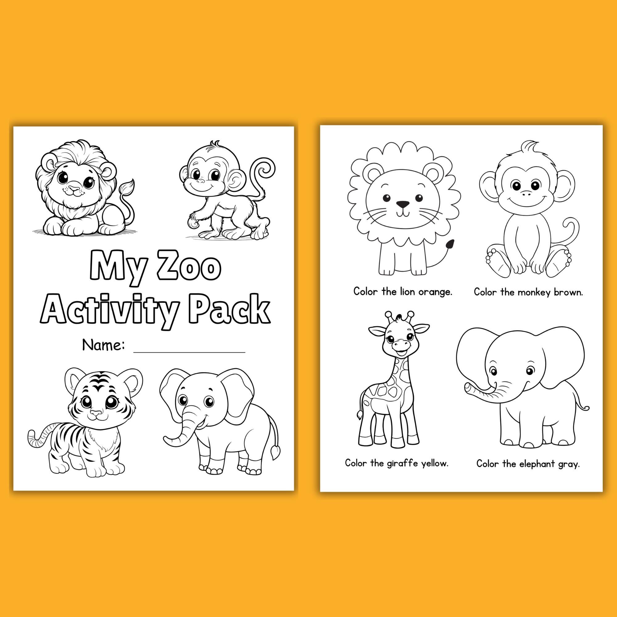 Zoo Activity Pack Printable for Preschool and Kindergarten, Printable ...