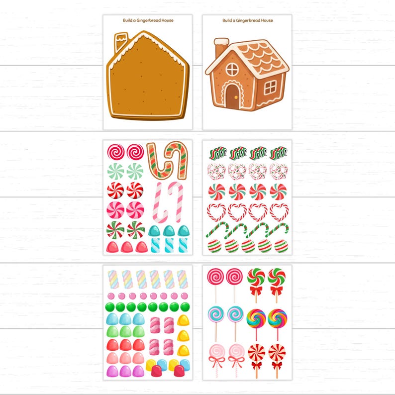 Build a Gingerbread House Printable, Cut and Paste Christmas Craft for ...