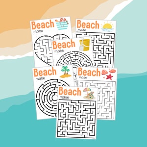 Printable Beach Mazes for Kids, Summer Maze Activity Pack, Boredom ...