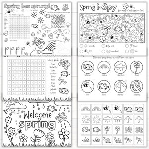 Spring Placemat Activity Pack, Printable Spring Activities for Kids ...