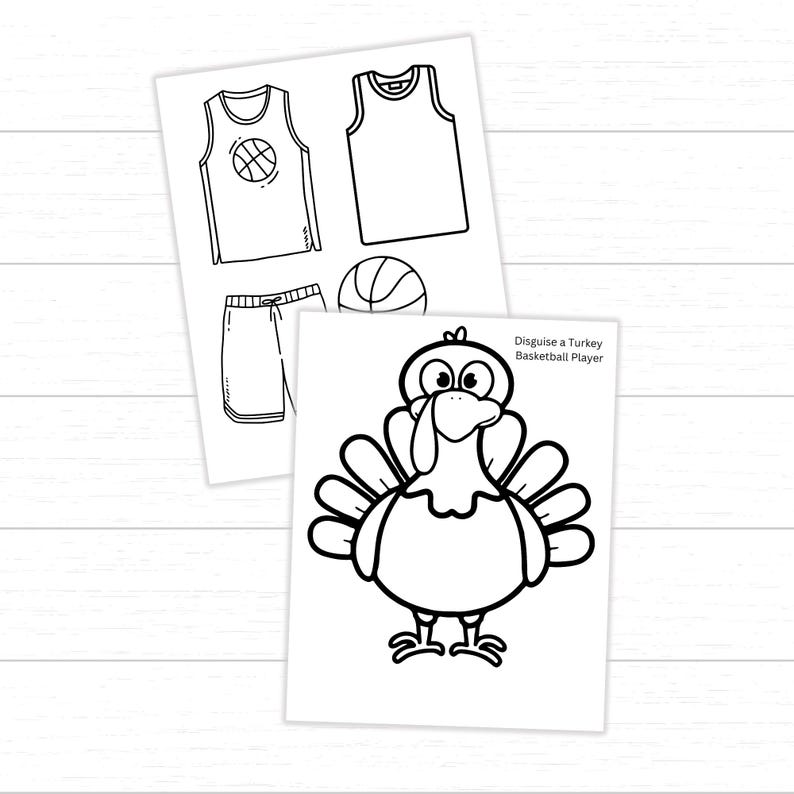 Disguise a Turkey Basketball Player, Printable Basketball Uniform ...