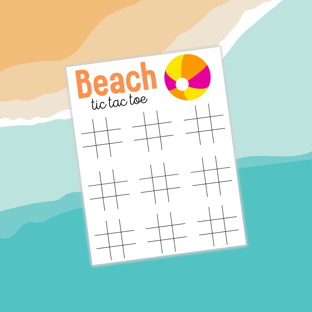 Beach Tic Tac Toe Printable Game for Kids - Etsy