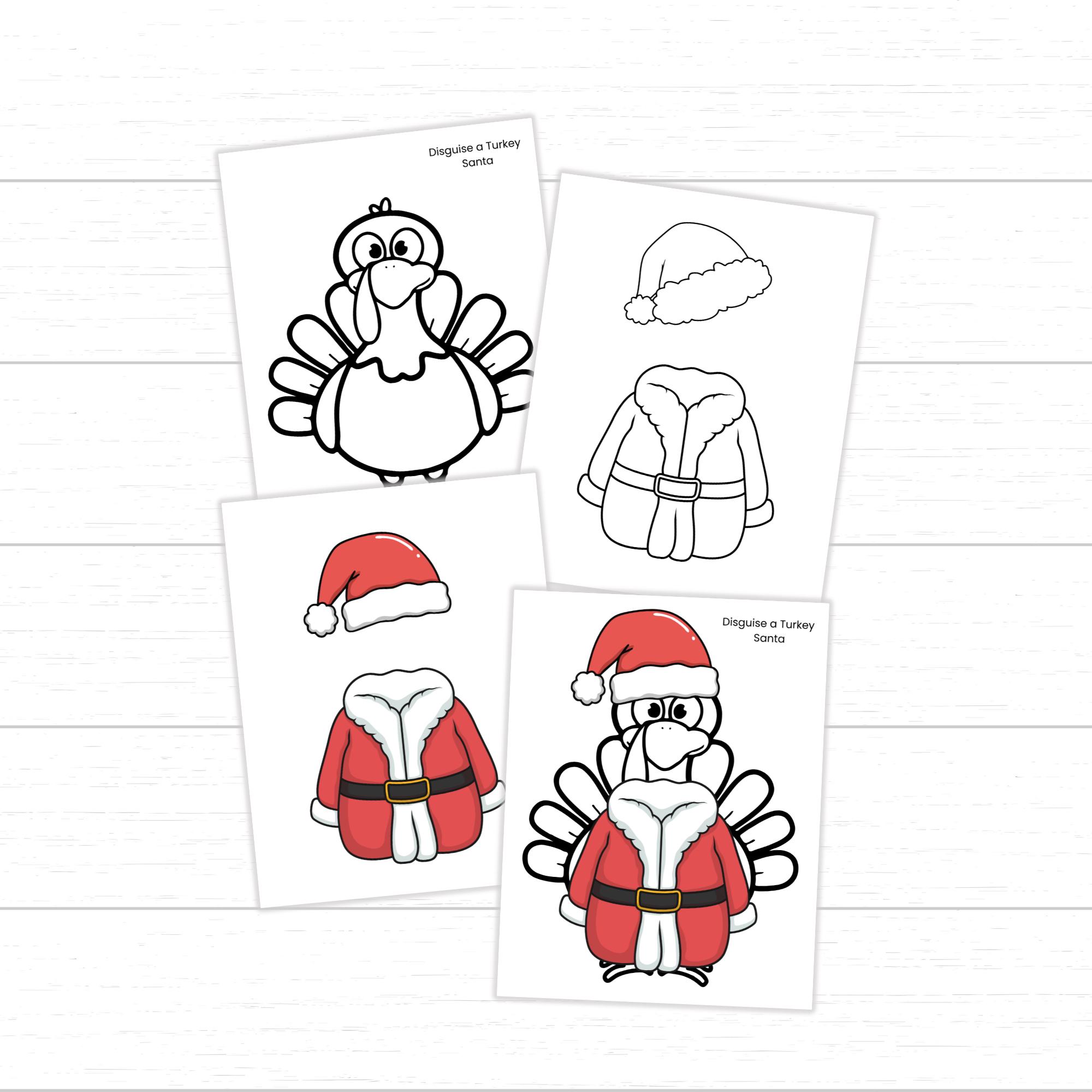Disguise a Turkey Santa, Printable Santa Outfit, Classroom Project ...