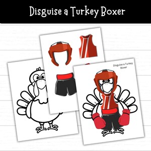 Disguise a Turkey Boxer, Boxer Turkey, Printable Boxer Outfit, Boxer ...