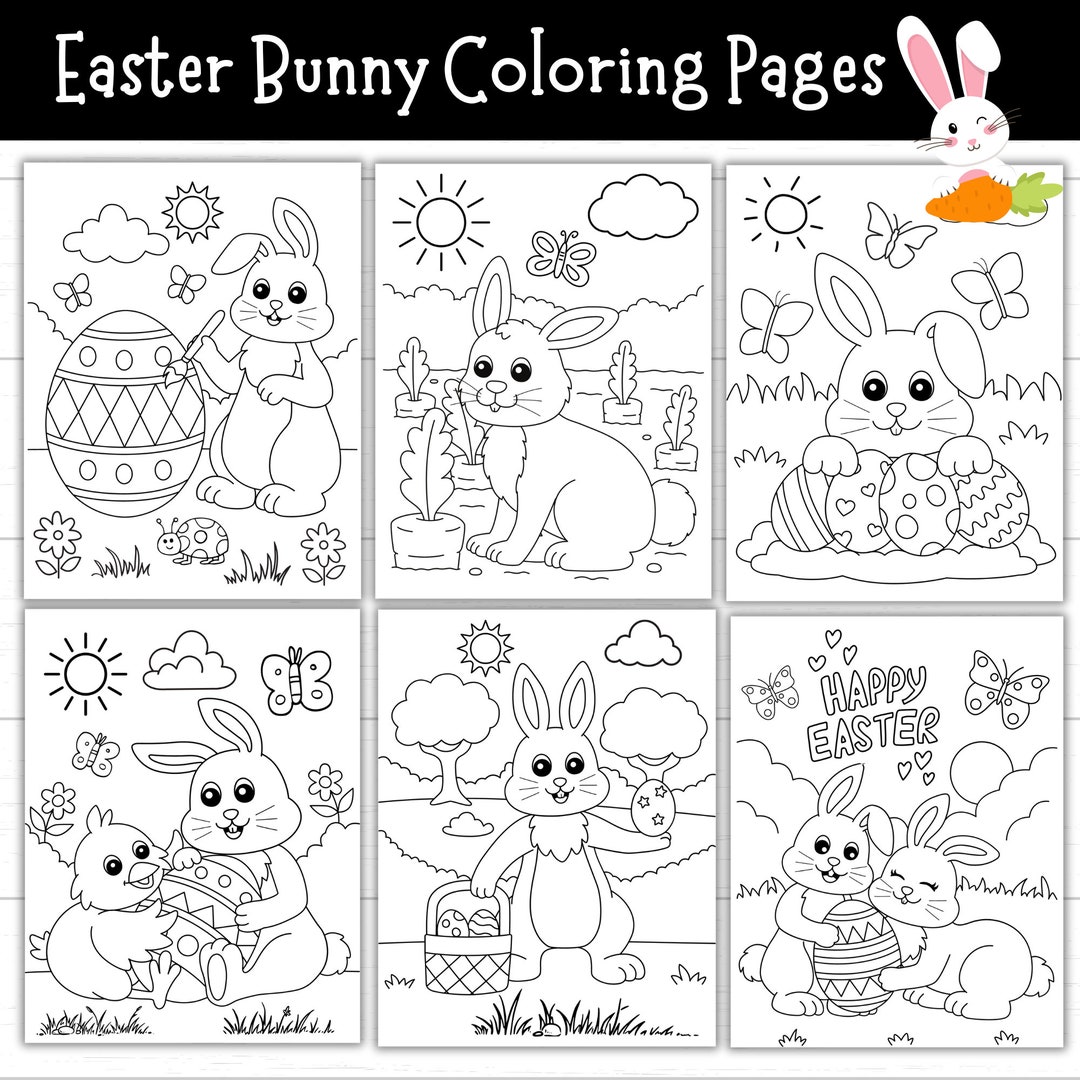 Easter Bunny Coloring Pages, Spring Coloring Pages, Easter Activities ...