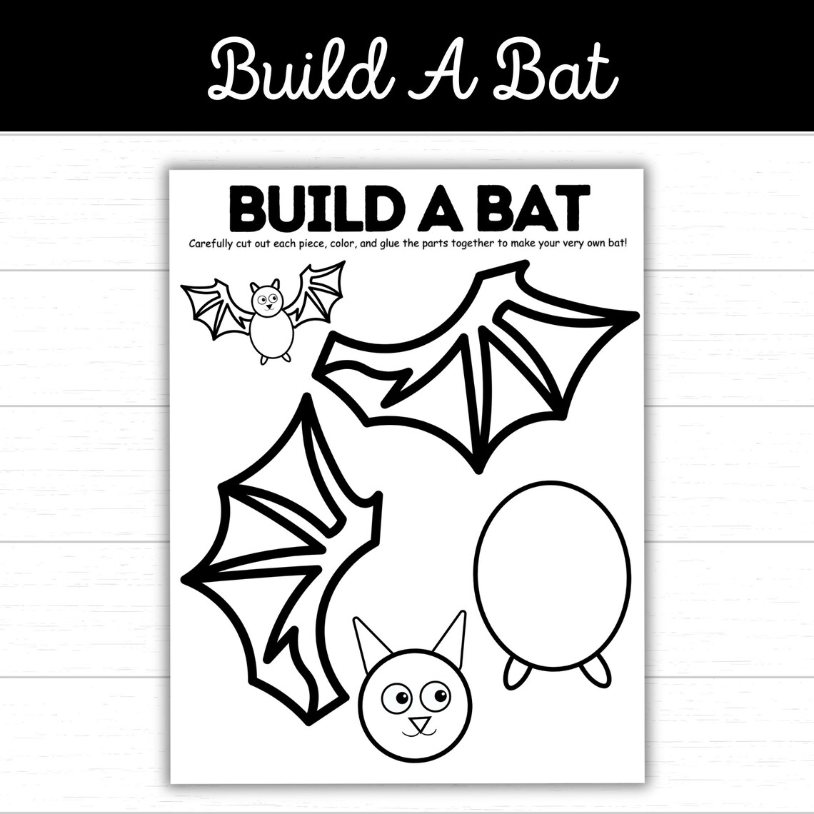 Build A Bat, Build A Zombie, Build A Frankenstein, Printable Halloween ...