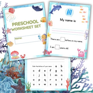 Under the Sea Preschool Activity Pack, Ocean Themed Printables, Sea ...