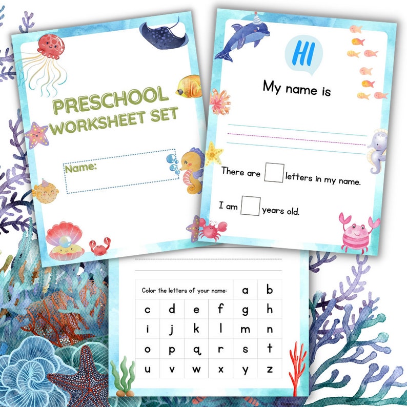 Under the Sea Preschool Activity Pack, Ocean Themed Printables, Sea ...