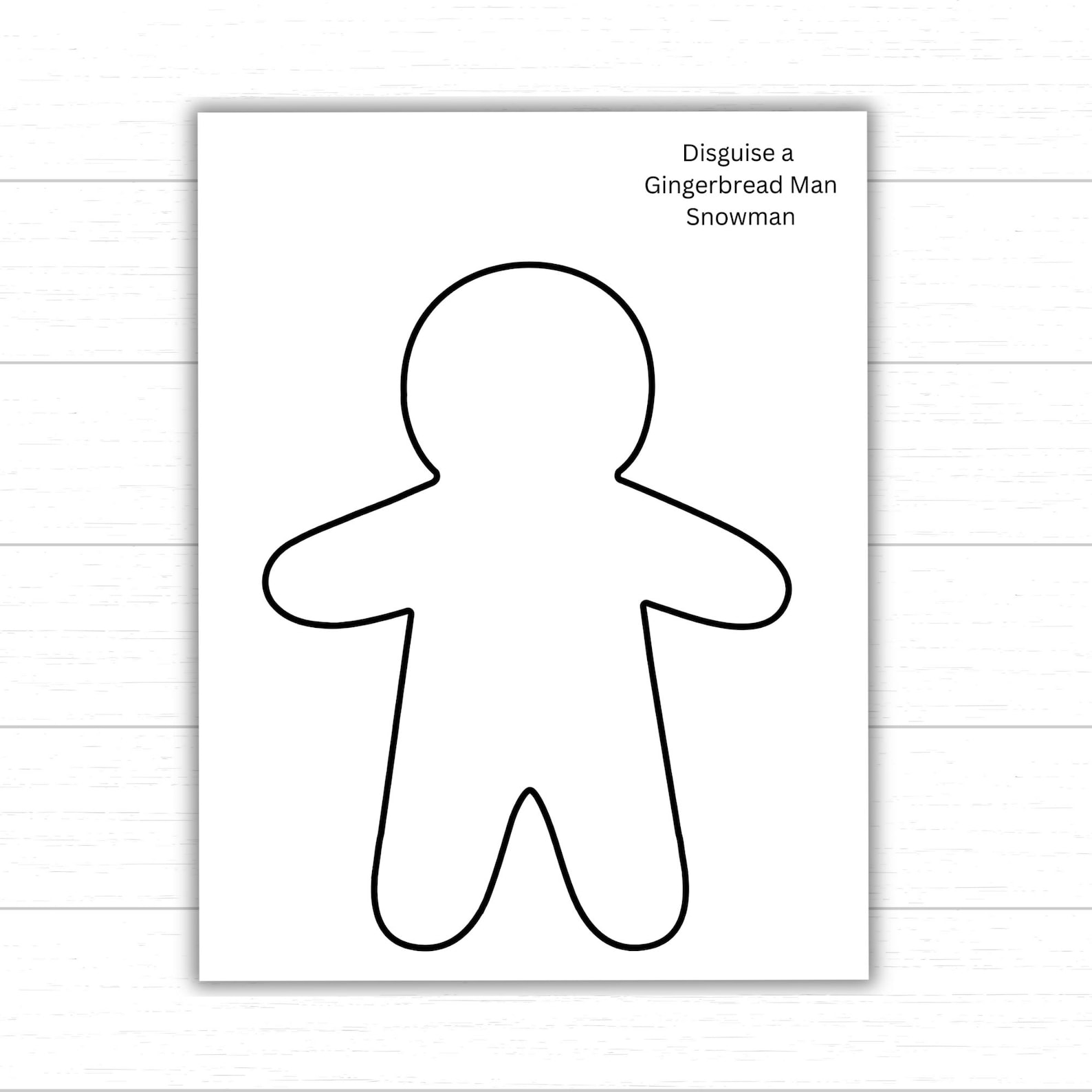 Disguise a Gingerbread Man Snowman, Printable Snowman Outfit, Winter ...