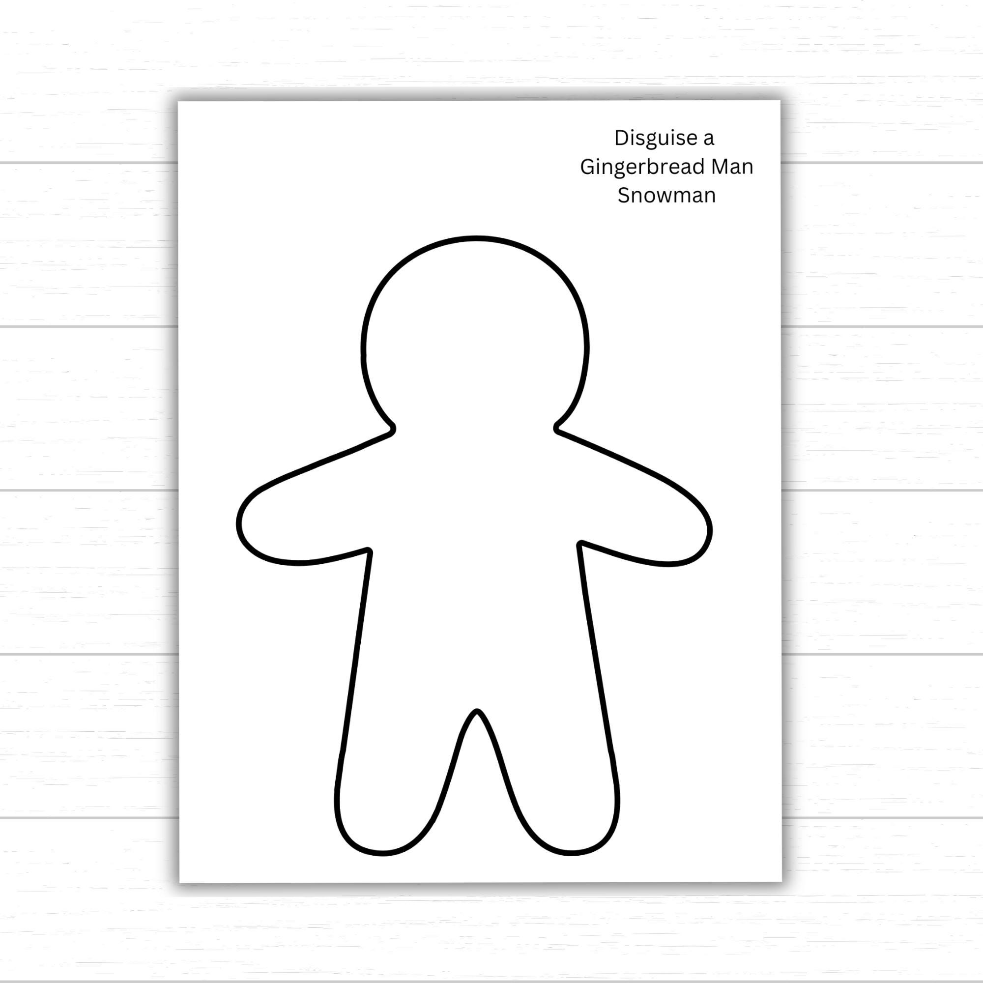 Disguise a Gingerbread Man Snowman, Printable Snowman Outfit, Winter ...