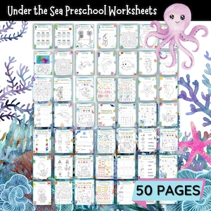 Under the Sea Preschool Activity Pack, Ocean Themed Printables, Sea ...