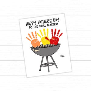 Printable Father's Day Grill Master Handprint Art, DIY Father's Day ...