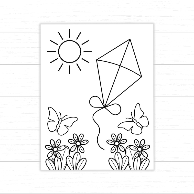 Kite Activity Pack for Kids, Kite Printables, Printable Kite Coloring ...