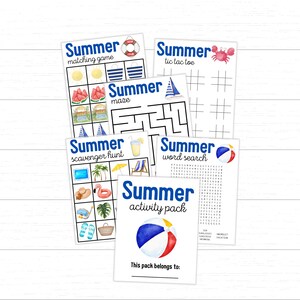 Printable Summer Activity Pack for Kids, Summer Printable Games and ...