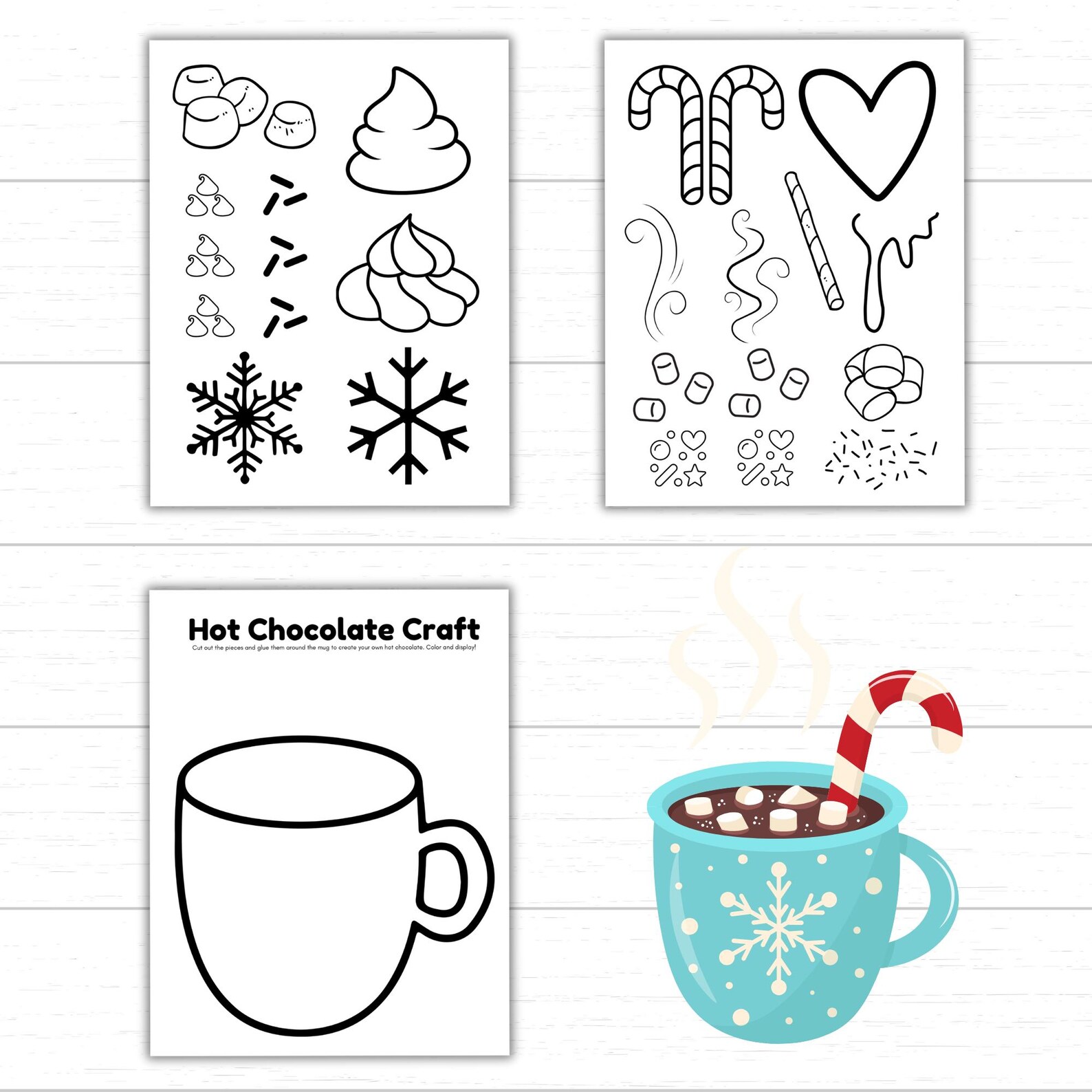 Hot Chocolate Craft, Hot Cocoa Craft, Printable Winter Craft for Kids ...