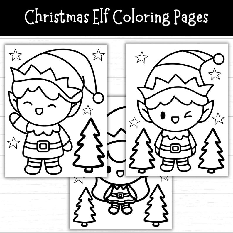 Christmas Elf Coloring Pages, Elf Activities, Printable Elf Coloring ...