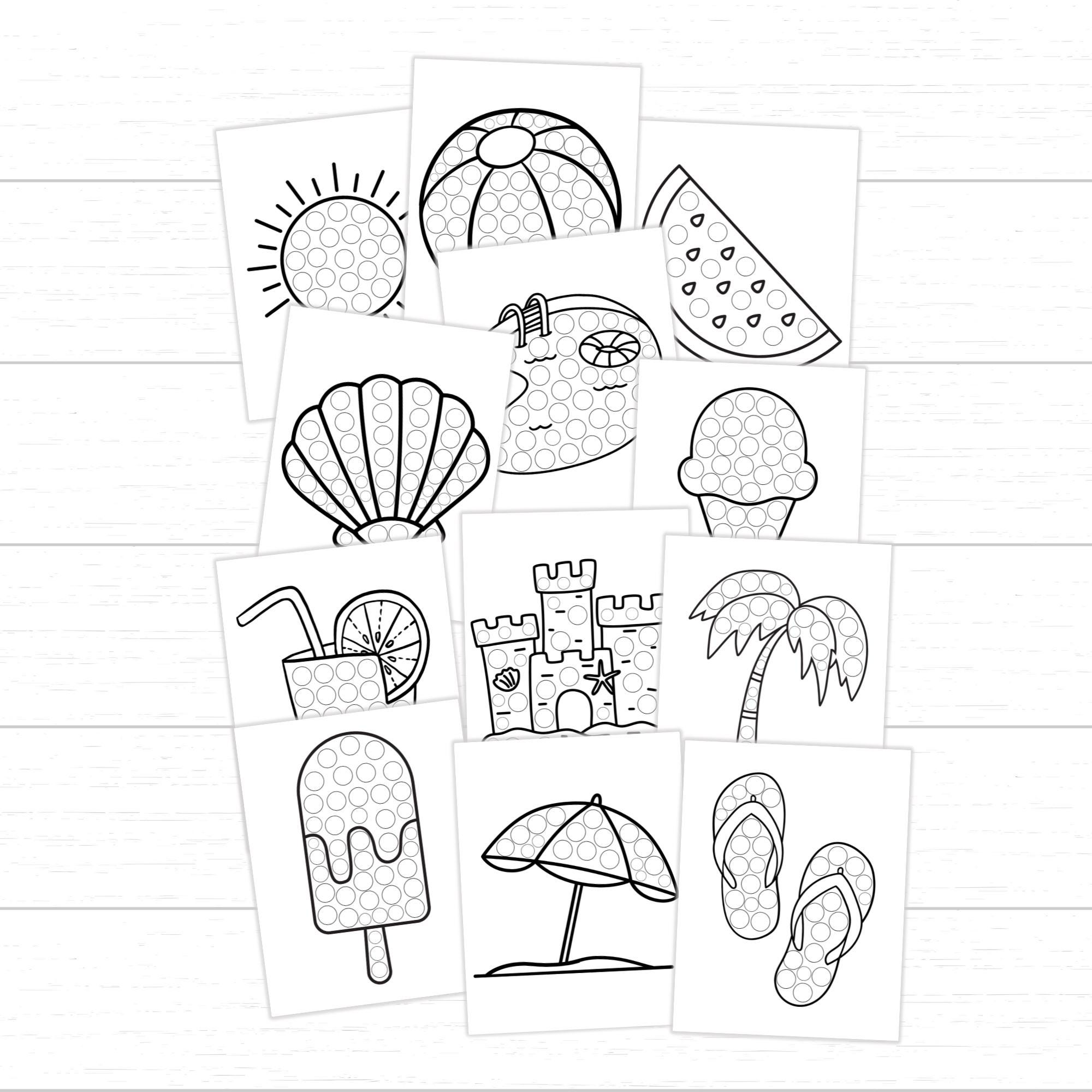 Summer Dot Marker Activities, Printable Dot Art, Do a Dot, Dot Marker ...